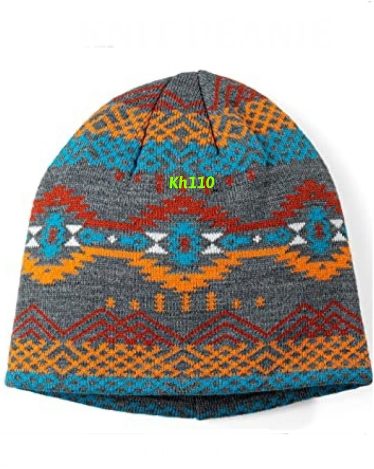 Native American Indian Navajo Print Knit Beanie Hat-173 | eBay