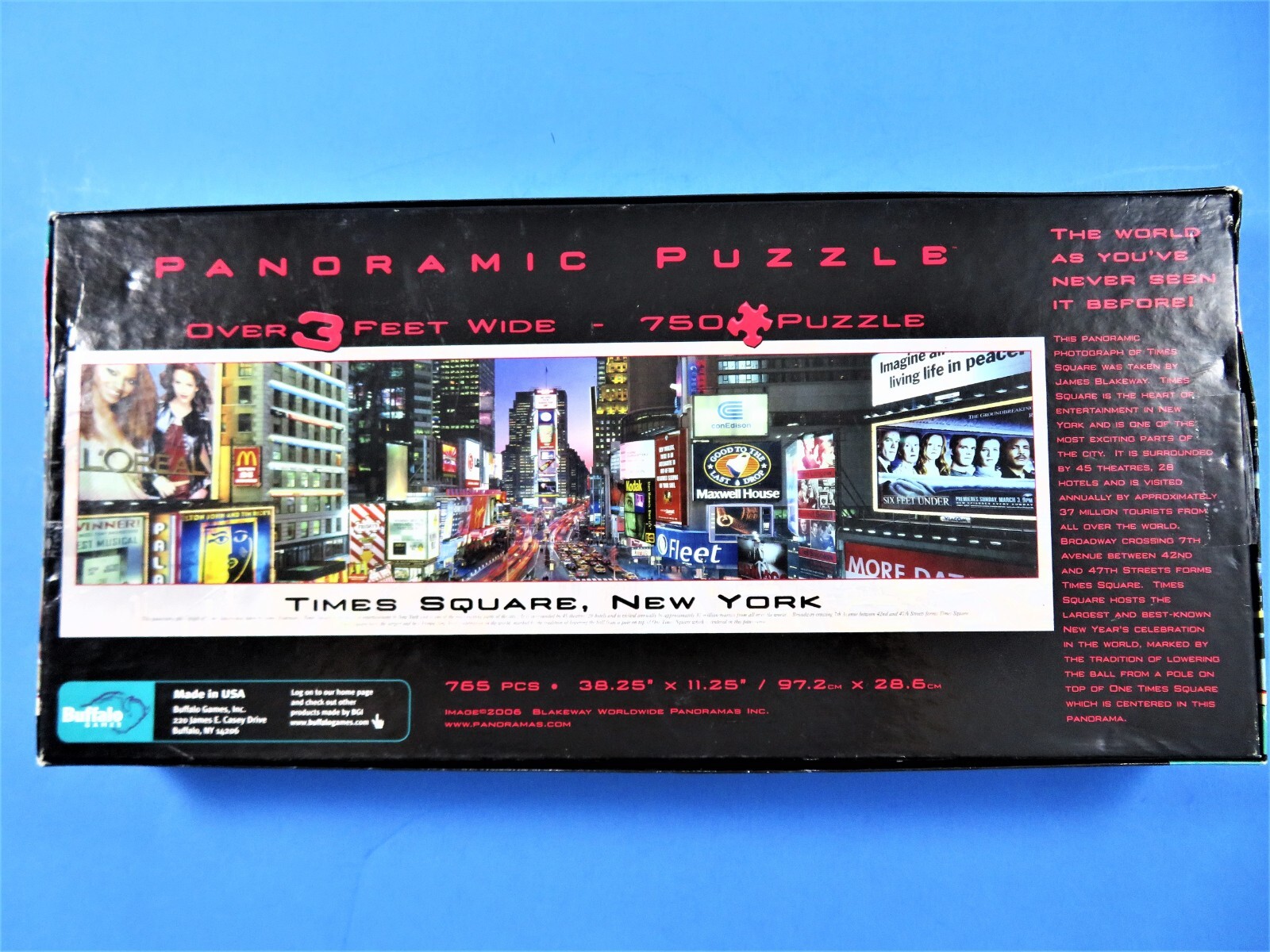 Panoramic Jigsaw Puzzle Times Square New York 750 Piece Over 3" Wide ...