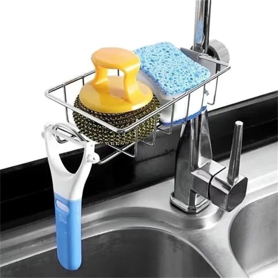 Home Kitchen Bathroom Faucet Sink Sponge Hanging Tap Storage Holder ...