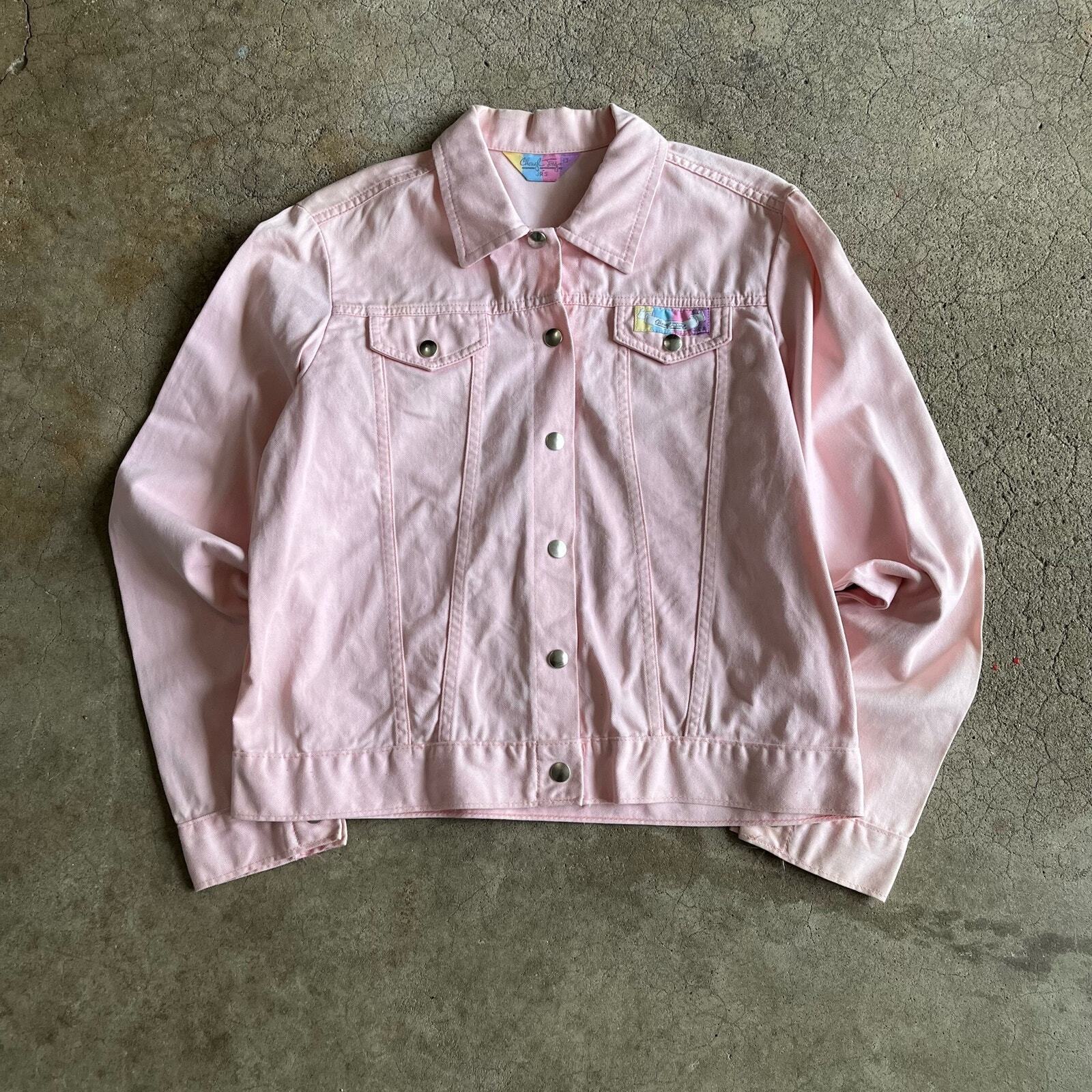 Vintage Pastel Pink Button Up Denim Jacket Western Ba… - Gem