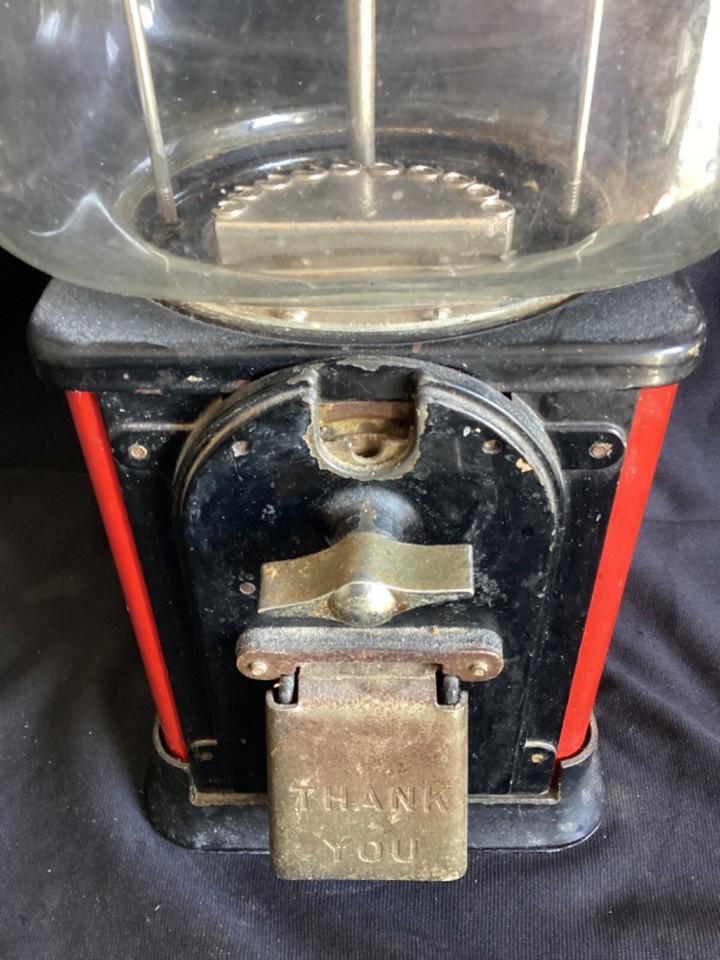 Victor Topper 1 Cent Penny Gumball Vending Machine w/Key Square Glass ...