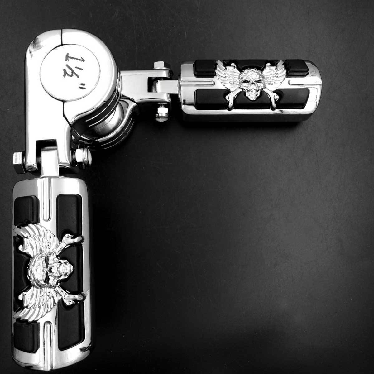 1.5" Highway Skull Foot pegs P-Clamp For Suzuki Boulevard M90 S50 C90 ...