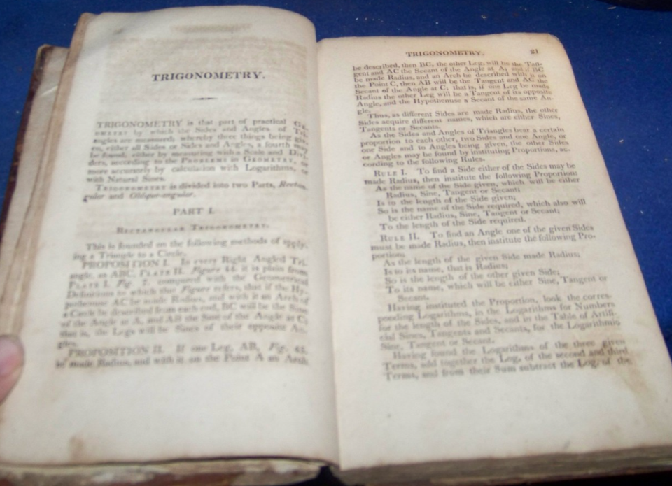 Antique 1813 Geometry & Trigonometry, Surveying Book / Cooke Boston | eBay