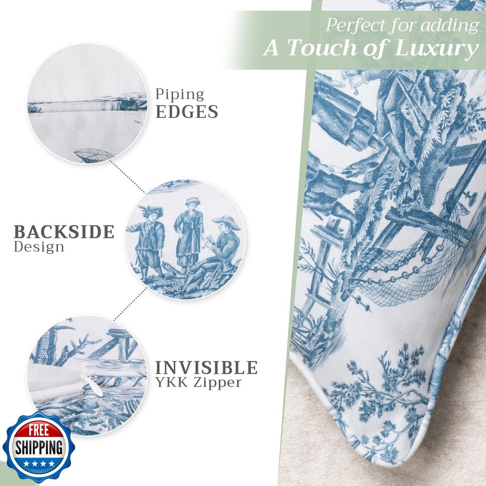 Maison d' Hermine Decorative Pillow Covers 20x20 Inch Square 100% | eBay