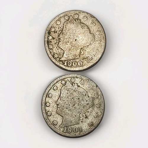 1900 1901 Nickel Liberty V Nickel 5 Cent Coins Avg Circ | eBay