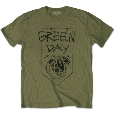 Green Day T Shirt Grenade Band Logo Official Mens Organic Military ...