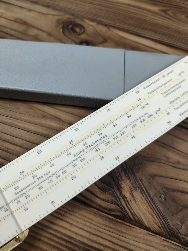 Vintage DDR Germany Slide Rule Logarithmic Ruler Small Analog ...