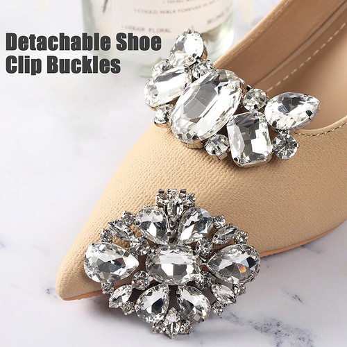 Lady Shoe Clips Shoes Decoration Removable Rhinestones Crystal Shoes ...