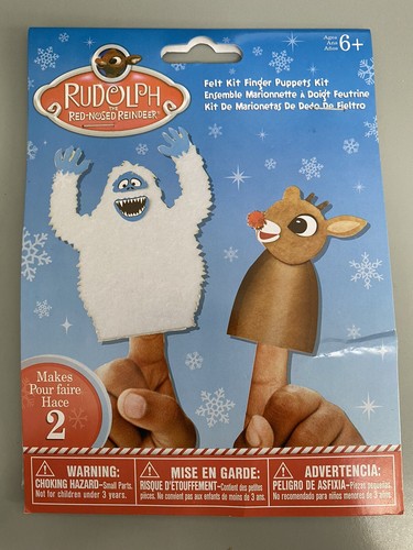 Rudolph Reindeer Foam Finger Puppet Kit Christmas Rare Darice 2 Bumble ...