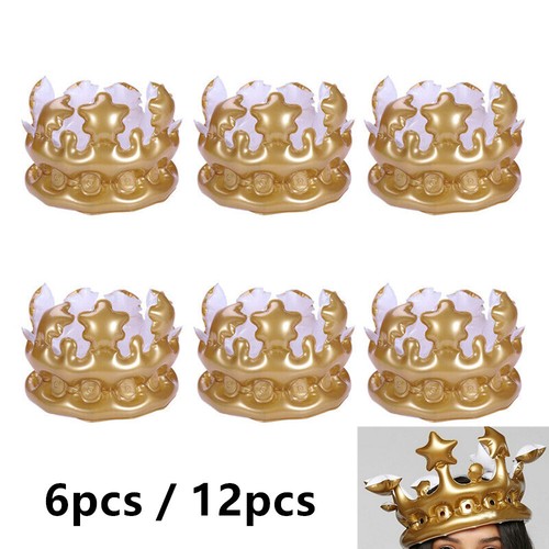 Gold Crown Happy Birthday Princess Inflatable Crown Girls Hat Cap Party ...