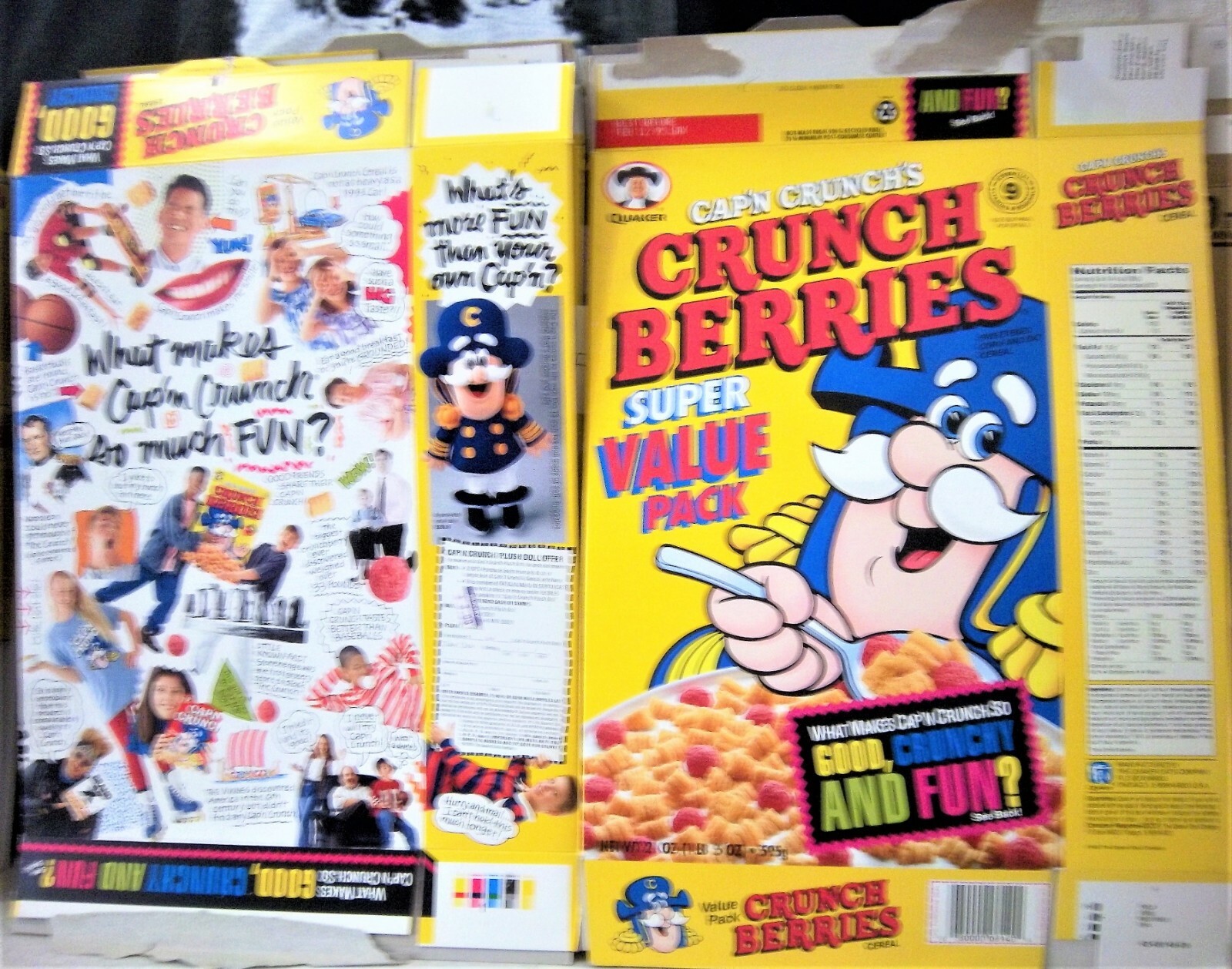 1993 Cap'n Crunch's Crunch Berries Cereal Box shm002 | eBay