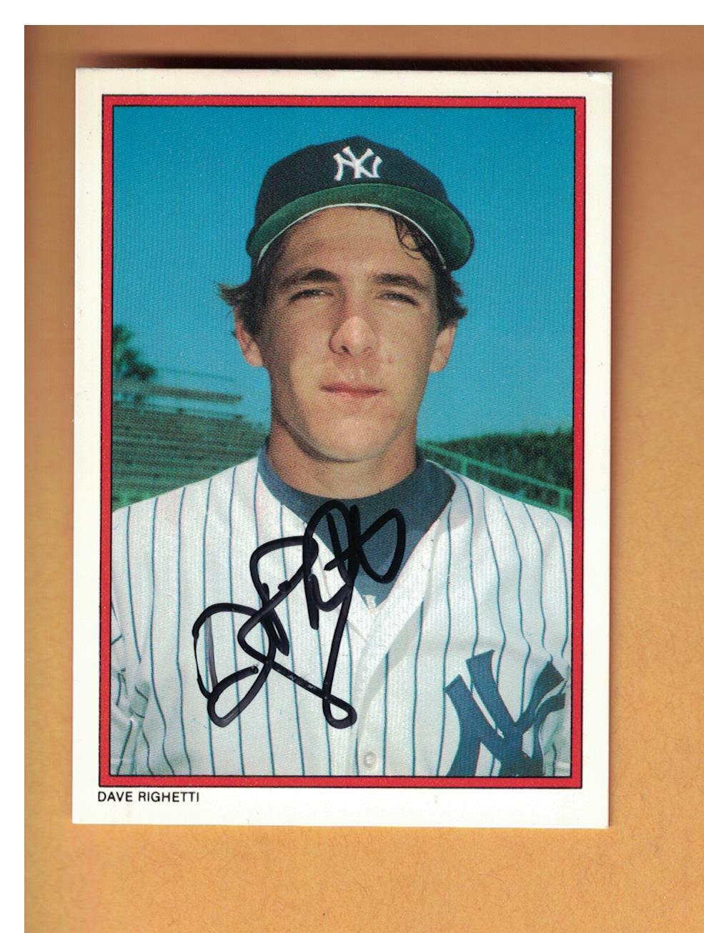 Dave Righetti AUTOGRAPHED 1984 TOPPS GLOSSY BASEBALL CARD SIGNED NEW ...