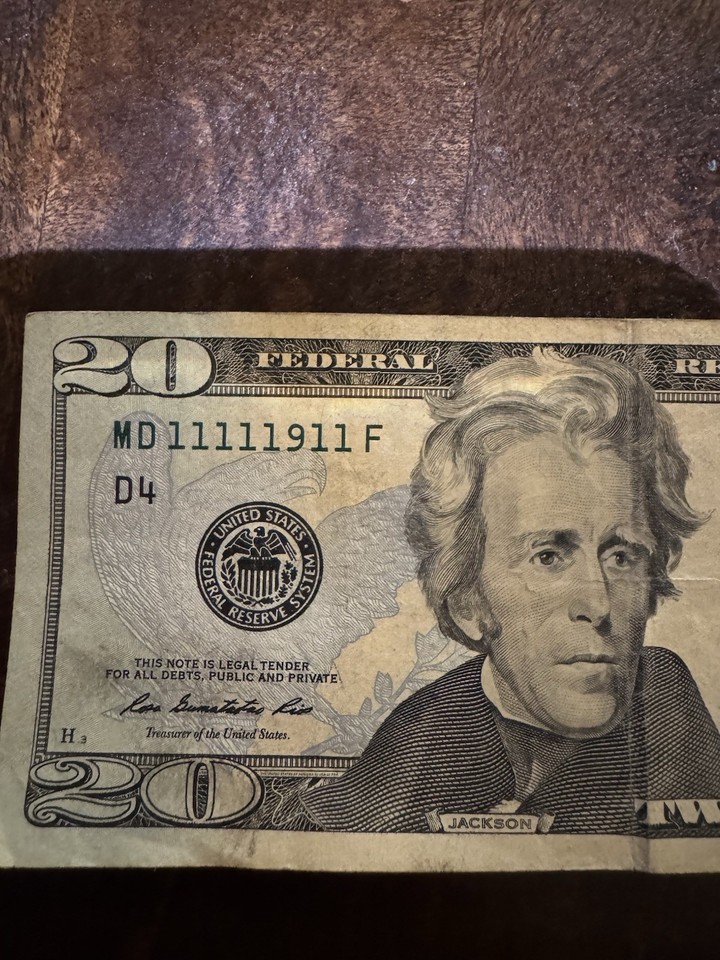 20 Dollar Bill With Rare Serial Number | eBay