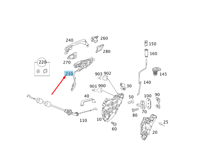 Door Handle Rear Left MERCEDES BENZ S 63 AMG W221 A2217600734 for sale ...