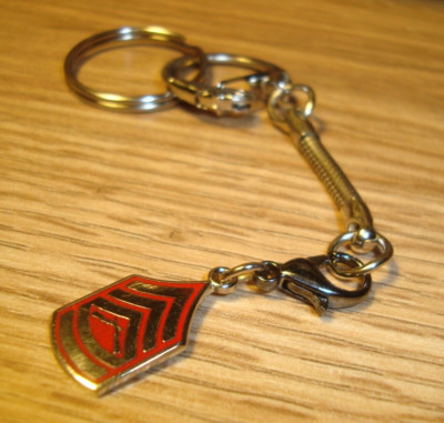 USMC Marine E-7 Gunnery Sgt NCO Rank Insignia Charm Snake Key Chain ...