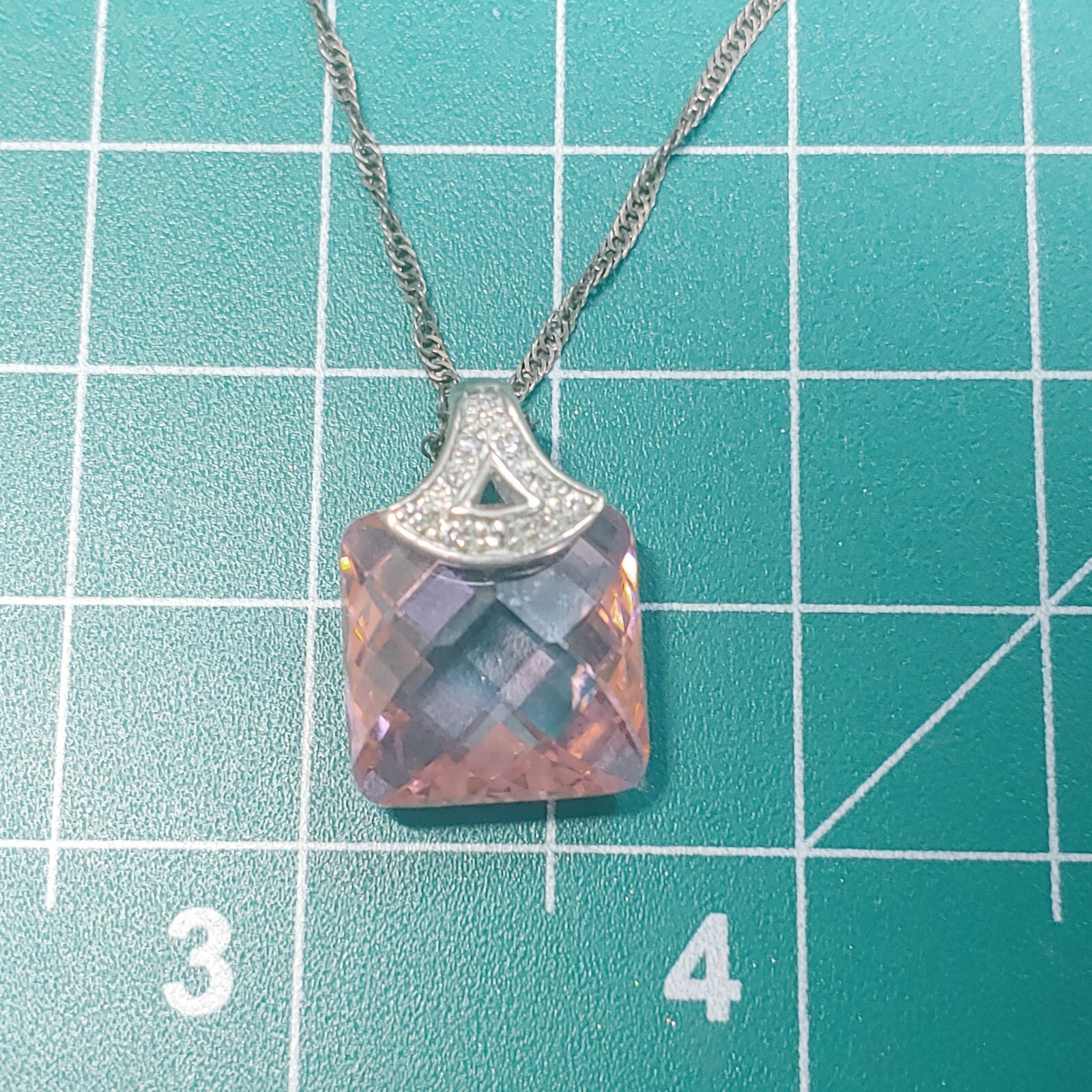 Vintage Pd Premier Design Pink Square Cut Faceted Rhi… Gem