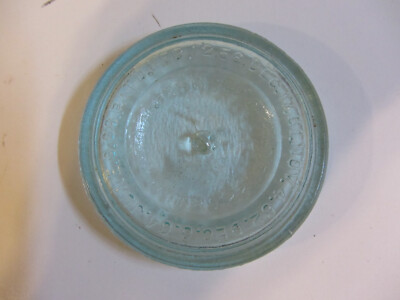 MASONS KEYSTONE JAN 19 1869 AQUA GLASS CANNING FRUIT JAR LID 3" ACROSS ...