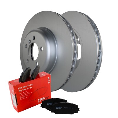 Front Brake Kit 370mm Disc Rotors & TRW Low-Met Pads For BMW F30 F32 ...