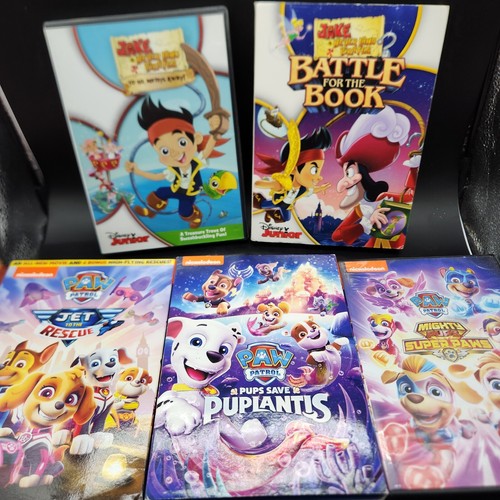Lot of 5 Paw Patrol Nickelodeon and Disney Jake Never Land Pirates DVDS ...