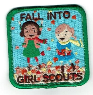 FALL INTO Girl Scouts FALL FUN Patches Badge SCOUTS GUIDE Leaves Play ...