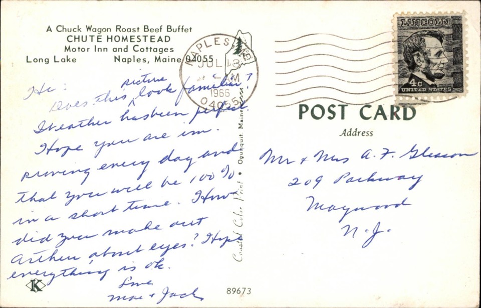 Chuck Wagon Roast Beef Buffet Naples Maine vintage postcard s843 | eBay