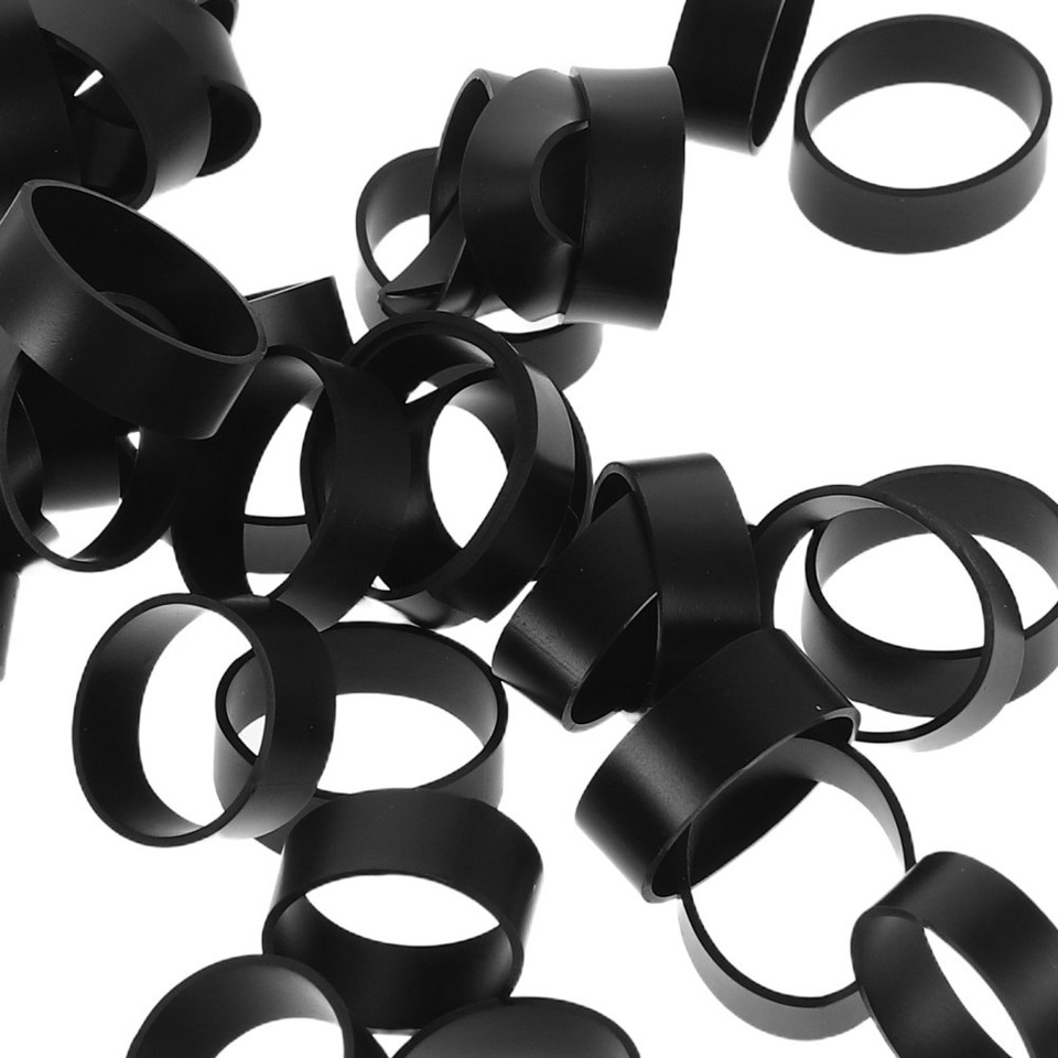 500PCS Silicone Rubber Bands Cable Ties - Flat Rubber Elastic Band ...