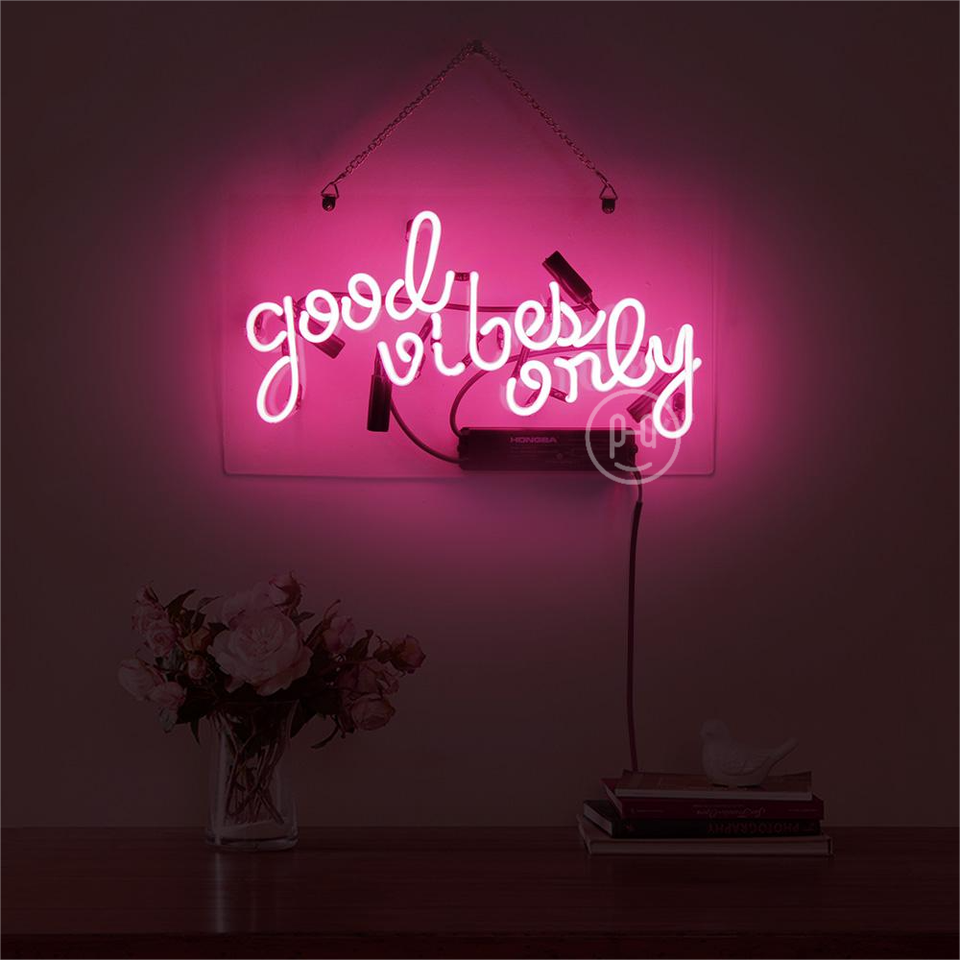 Good Vibes Only Neon Sign Light Party Wall Decor Visual Artwork ...