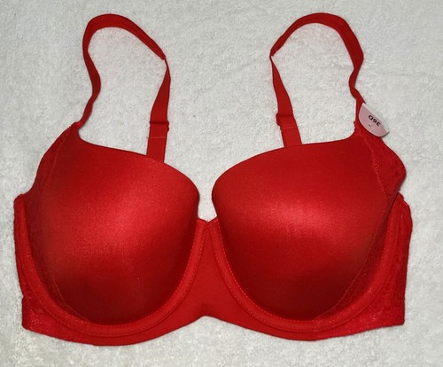 36D NWT WOMENS SECRET TREASURES RED LACE UNDERWIRE FULL COVERAGE T ...