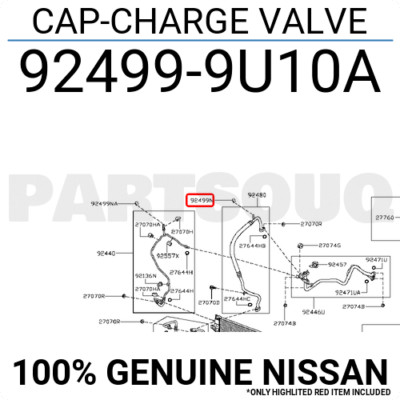 924999U10A Genuine Nissan CAP-CHARGE VALVE 92499-9U10A | eBay
