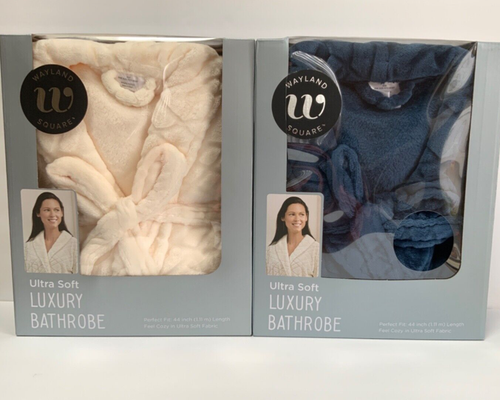 Wayland Square Ultra Soft Luxury Bathrobe One Size Fits Most Various ...