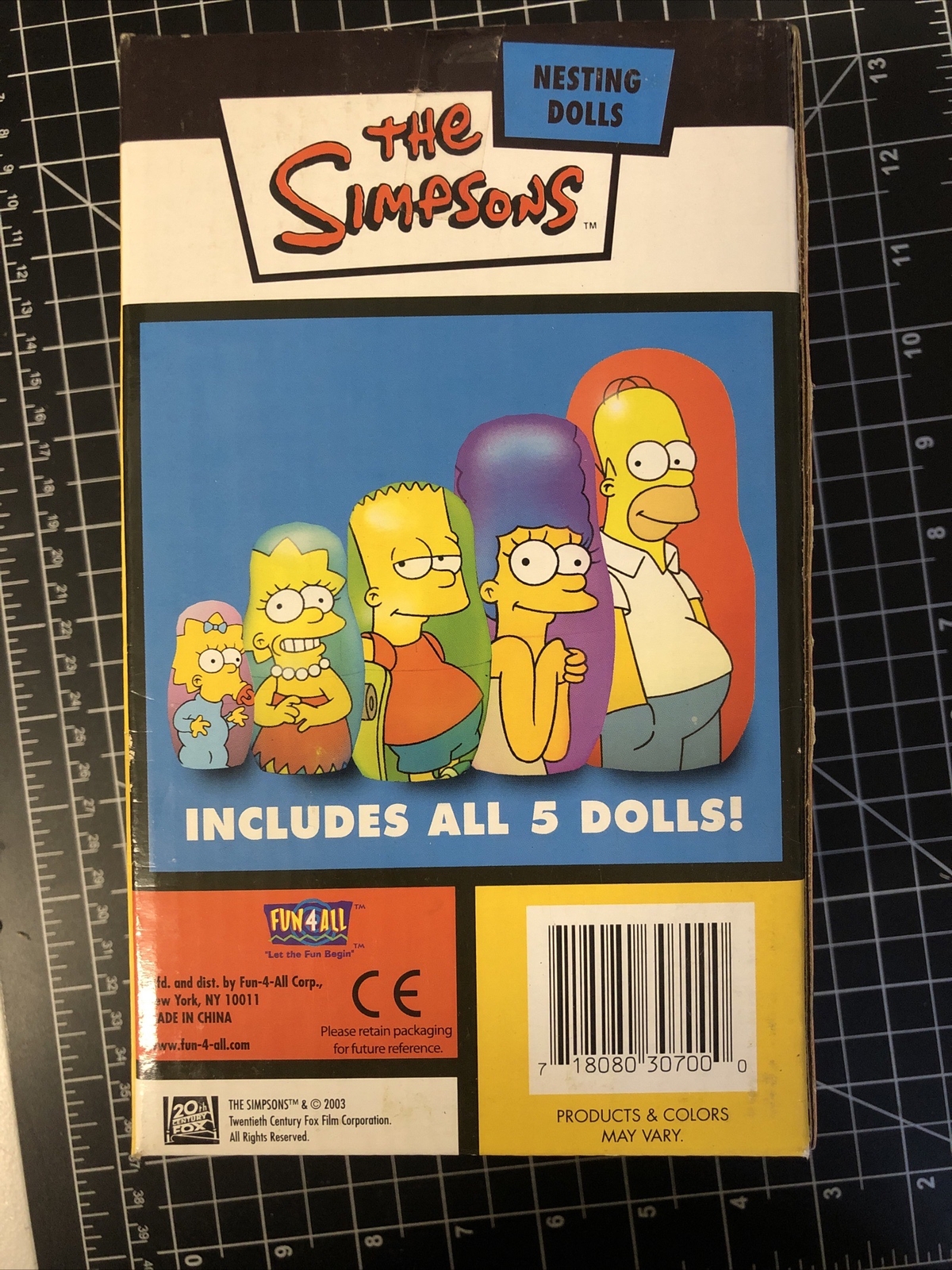 The Simpsons 5 Wood Nesting Stacking Dolls Set Matryoshka Matt Groening ...