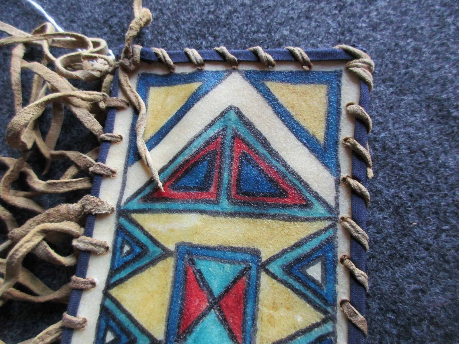 LEATHER SEWN PARFLECHE KNIFE SHEATH, NATIVE AMERICAN SHEATH BUF-1220* ...