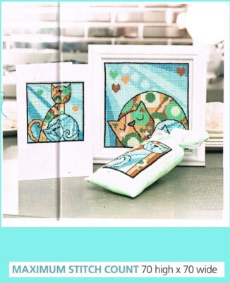 CAT TRIO CROSS STITCH PATTERN ONLY EQ - RPS | eBay