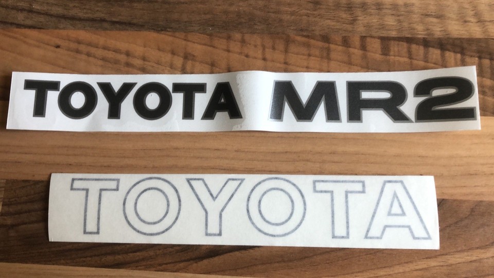TOYOTA MR2 MK1 ‘TOYOTA MR2’ Boot Lid Decal / Sticker In Silver For A ...