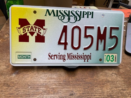 License Plate Tag Mississippi State Serving 405M5 2003 Vintage Rustic ...