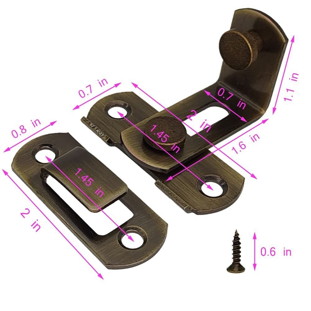 90 Degree Door Latch Bronze Hasp Bending Lock Locking Latch Sliding ...