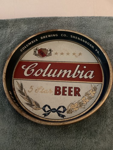 VINTAGE COLUMBIA 5 STAR BEER 13" METAL TRAY COLUMBIA BREWNG CO ...
