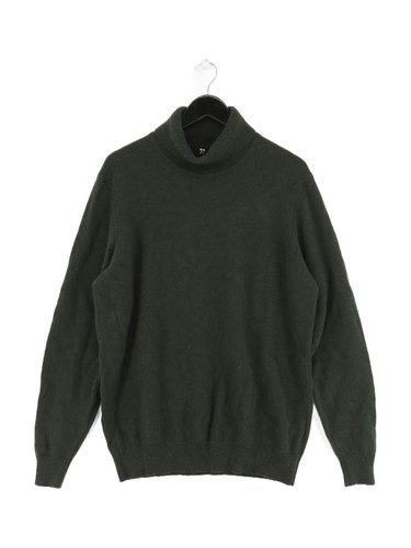 Uniqlo Men's Jumper XL Green 100% Wool Roll Neck Pullover | eBay