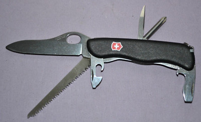 Victorinox One Hand Trekker Black Swiss Army 111MM Multi-tool Knife ...