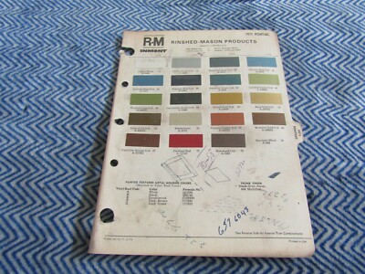 1971 PONTIAC FIREBIRD TRANS-AM BONNEVILLE GRAND PRIX AM COLOR CHIPS ...