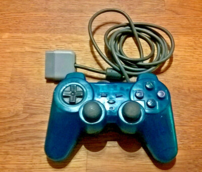 Clear Blue Controller / Manette Clear Bleu - Dualshock Non Officiel PS1 ...
