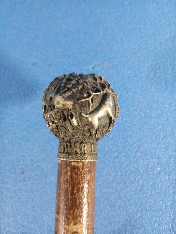 Vintage Antique DEWAR HIGHLANDER Heavy Metal Knob Walking Stick Cane ...