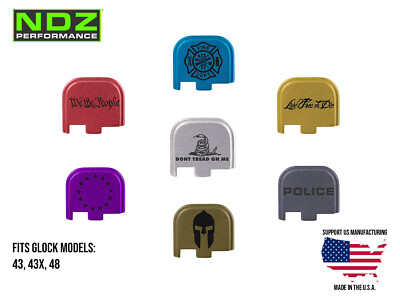 NDZ Glock 43 43X 48 Rear Slide Cover Plate Aluminum - Black Spiritual ...