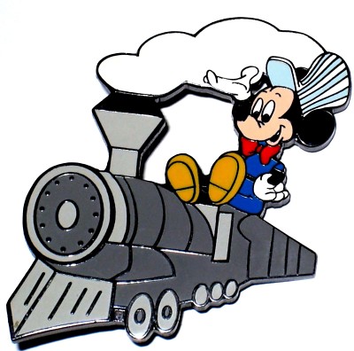 LE 100 Disney Auctions Pin Mickey Mouse Engineer Riding Steam Train ...