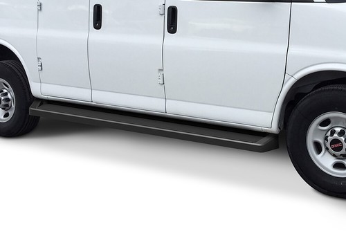 APS Running Boards 6 inches Matte Black Fit 03-25 Chevy Express GMC ...