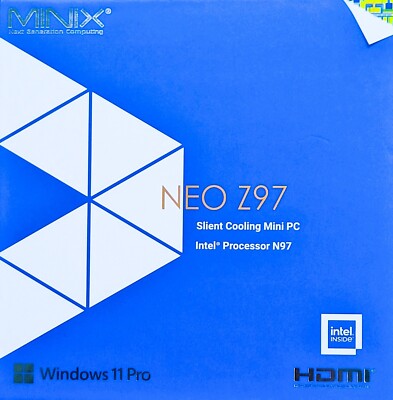 NEW MINIX Z97 Mini PC Intel Alder Lake N97 12GB DDR5 RAM 500GB NVME WIN ...