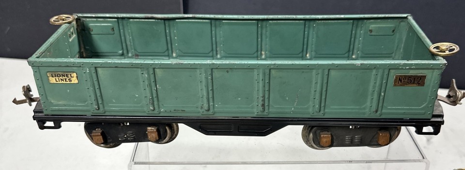 PRE WAR TWO LIONEL #511 & One 512 Gondola cars WITH WOOD LOAD STANDARD ...