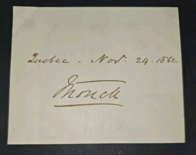 1862 Charles Stanley Monck 4th Viscount Canada Autographed Signature ...