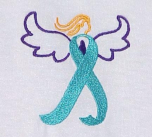 Ovarian Cancer Ribbon With Angel Memorials NormaLeah