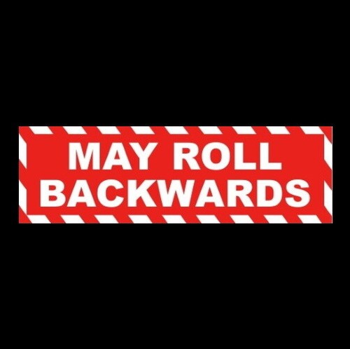 "MAY ROLL BACKWARDS" Manual Transmission BUMPER STICKER 5 Speed Warning ...